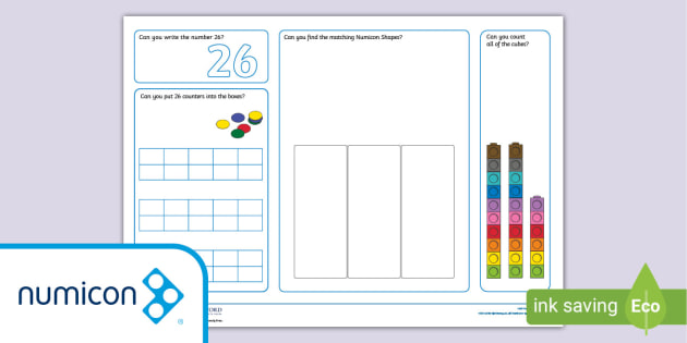 All About Number 26 Activity Mat with Numicon Shapes